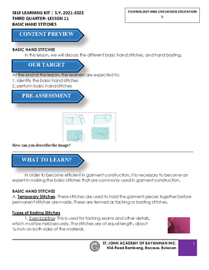Lesson 3 - technology and livelihood education 3 - FIRST QUARTER- WEEK ...