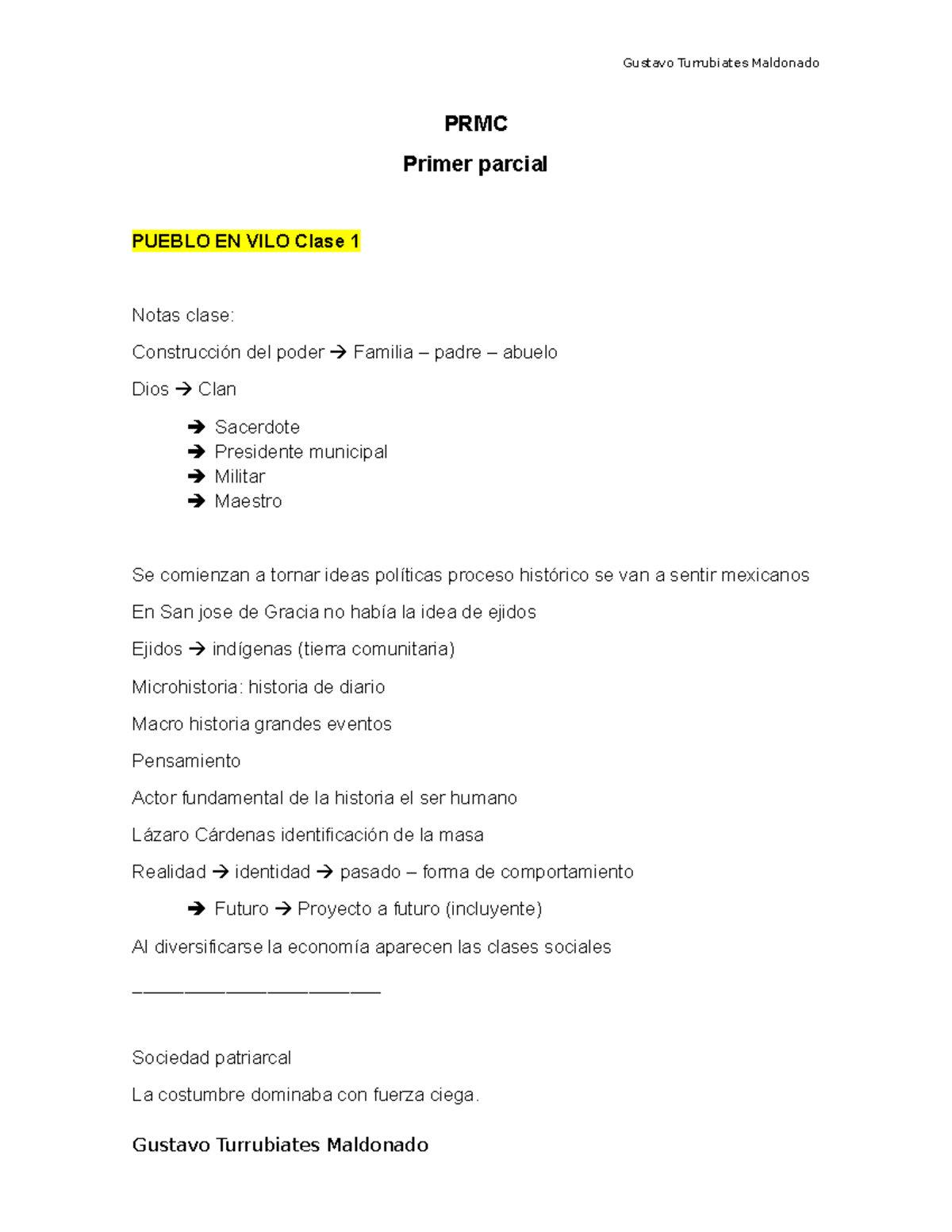 PRMC primer parcial - PRMC Primer parcial PUEBLO EN VILO Clase 1 Notas ...