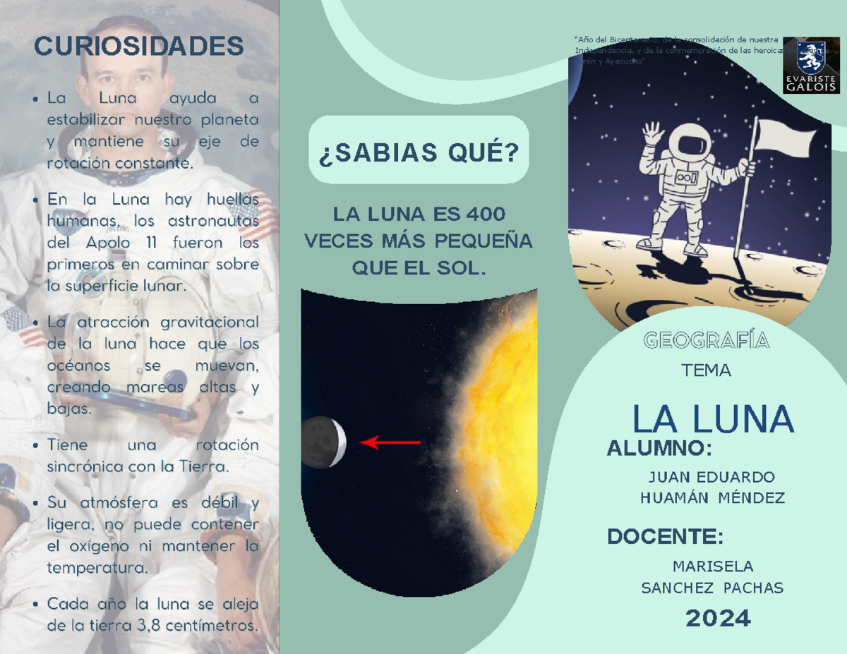 Triptico - LA LUNA - CURIOSIDADESCURIOSIDADES “Año del Bicentenario, de la consolidación de ...