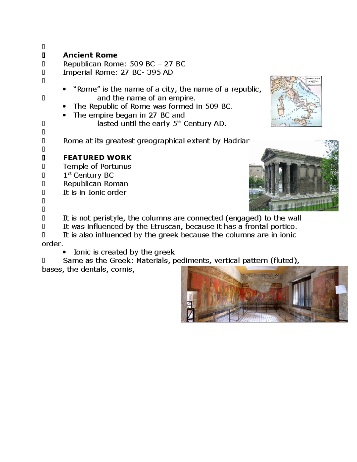 Class 12 - Lecture notes 12 - Ancient Rome Republican Rome: 509 BC – 27 ...