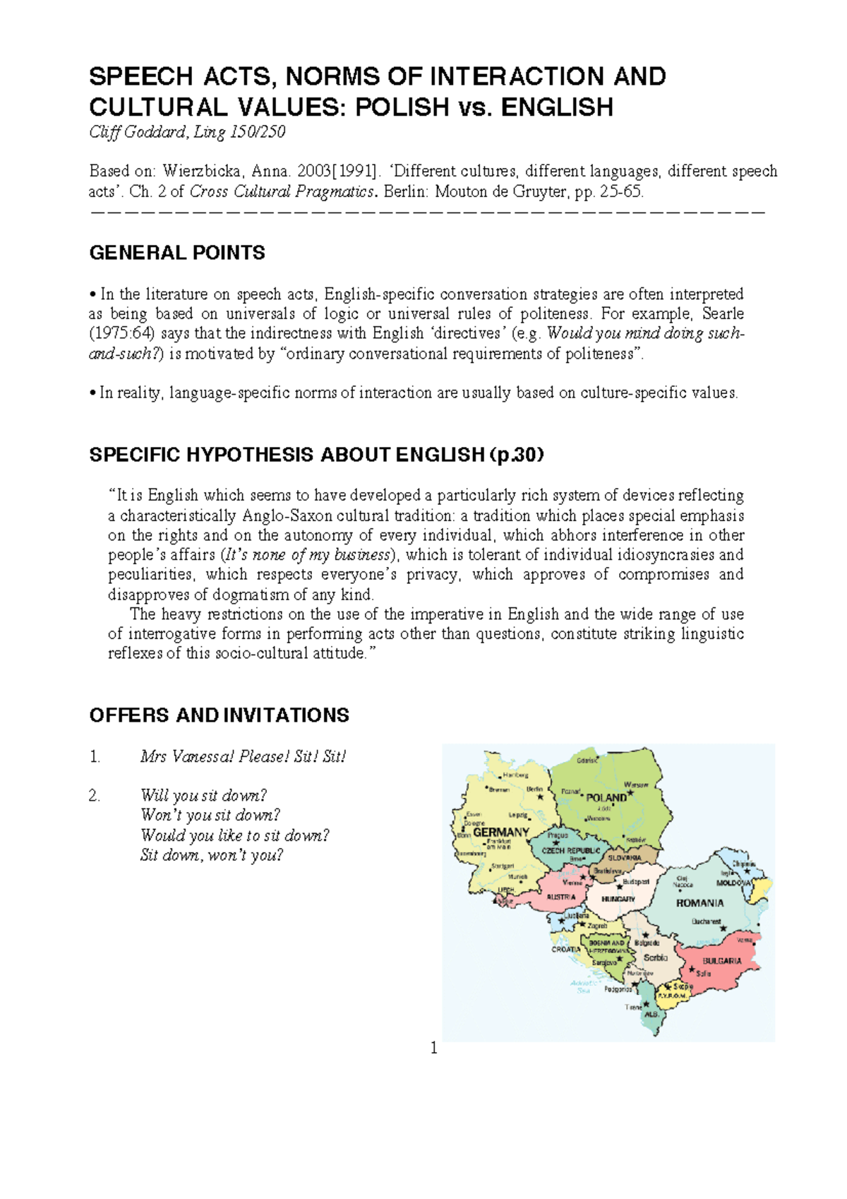 Topic 4 - Speech ACTS, Norms OF Interaction AND Cultural Values ...
