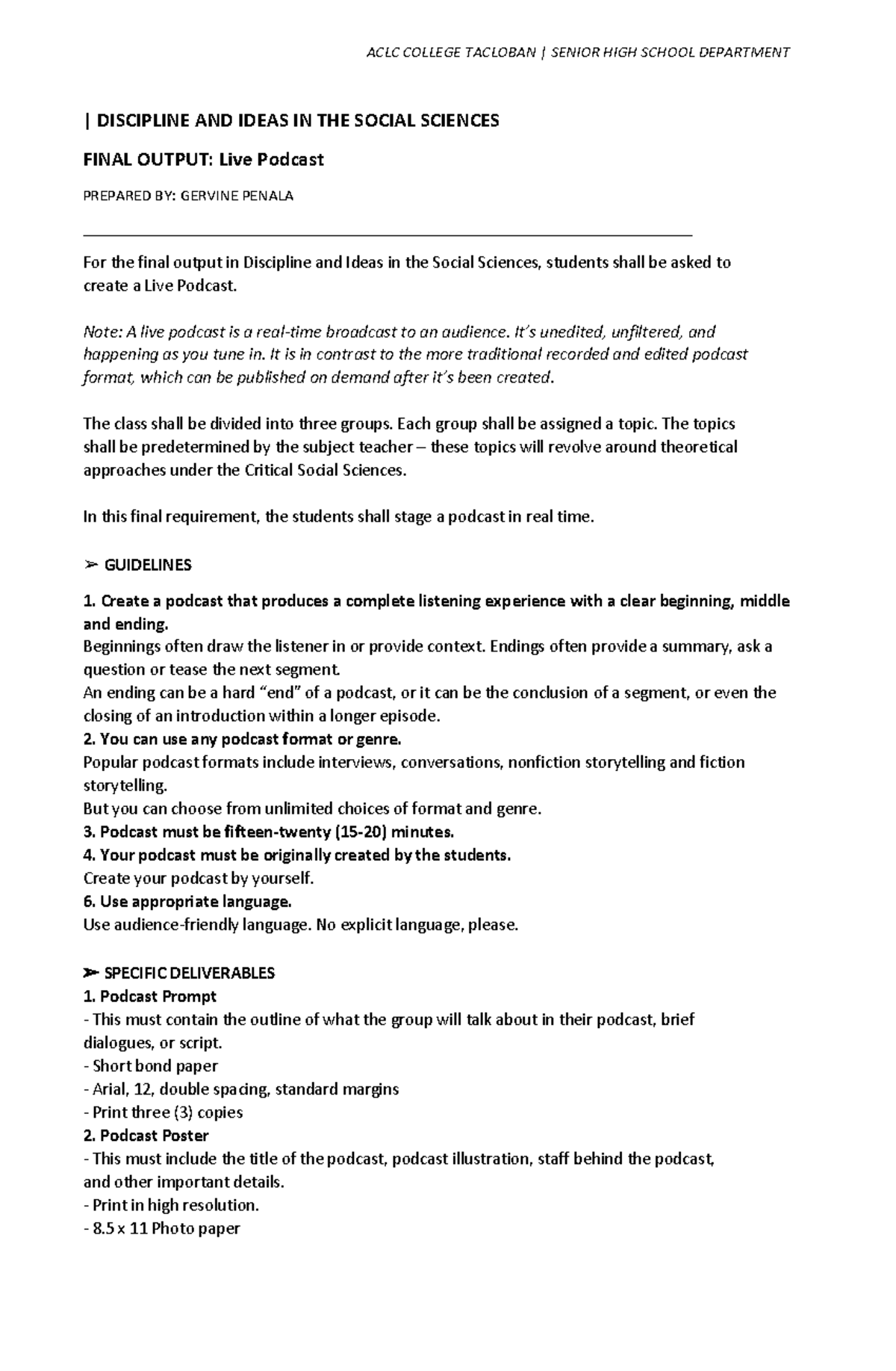 Final Output - DISS - ACLC COLLEGE TACLOBAN | SENIOR HIGH SCHOOL ...