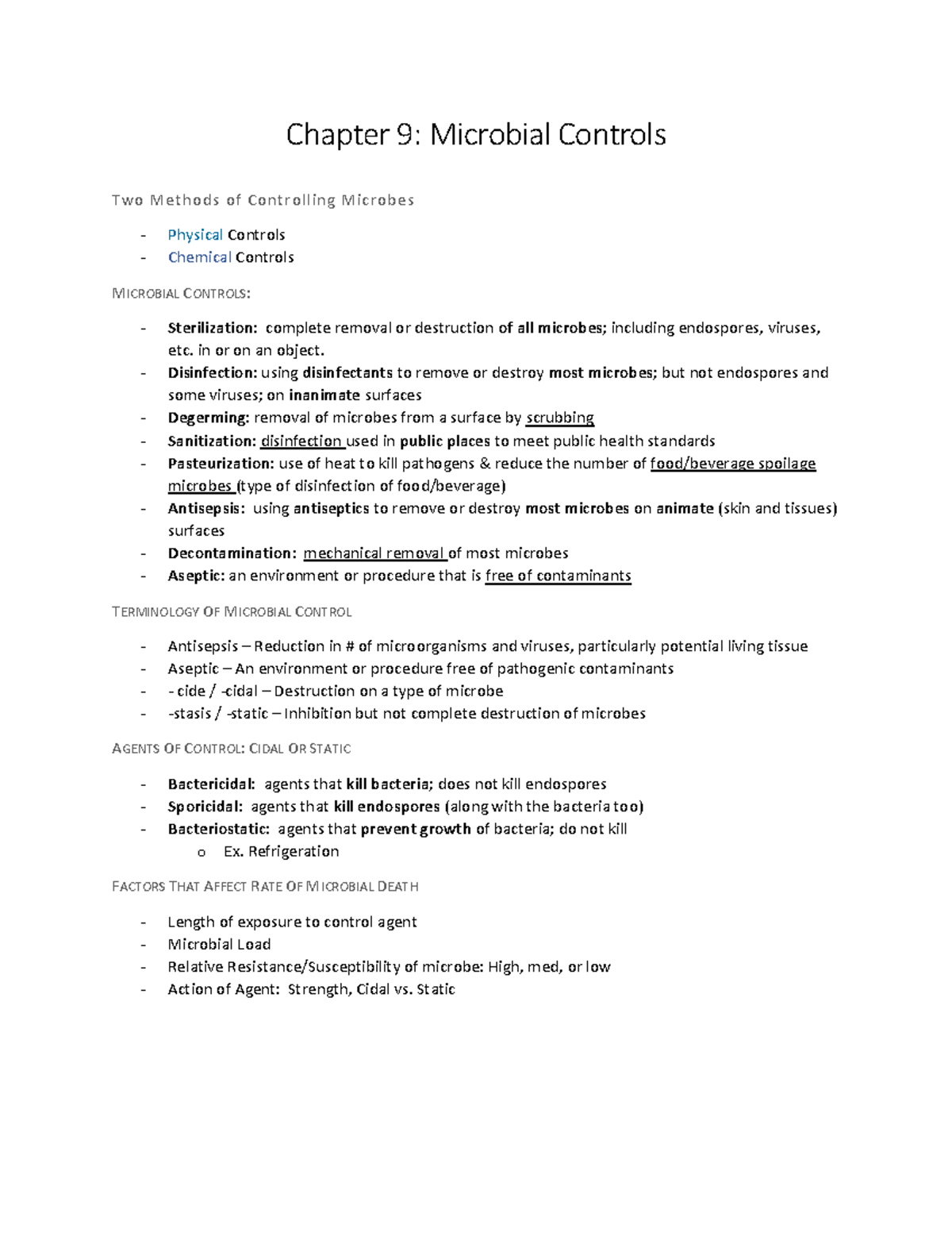 Chapter 9 - Microbial Controls - ŚĂƉƚĞƌ ε͗ DŝĐƌŽďŝĂů ŽŶƚƌŽůƐ Two ...