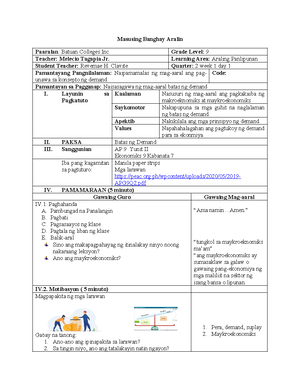 BCI EXAM - Filipino Exam - BATUAN COLLEGES INC. POB. SUR, BATUAN, BOHOL ...