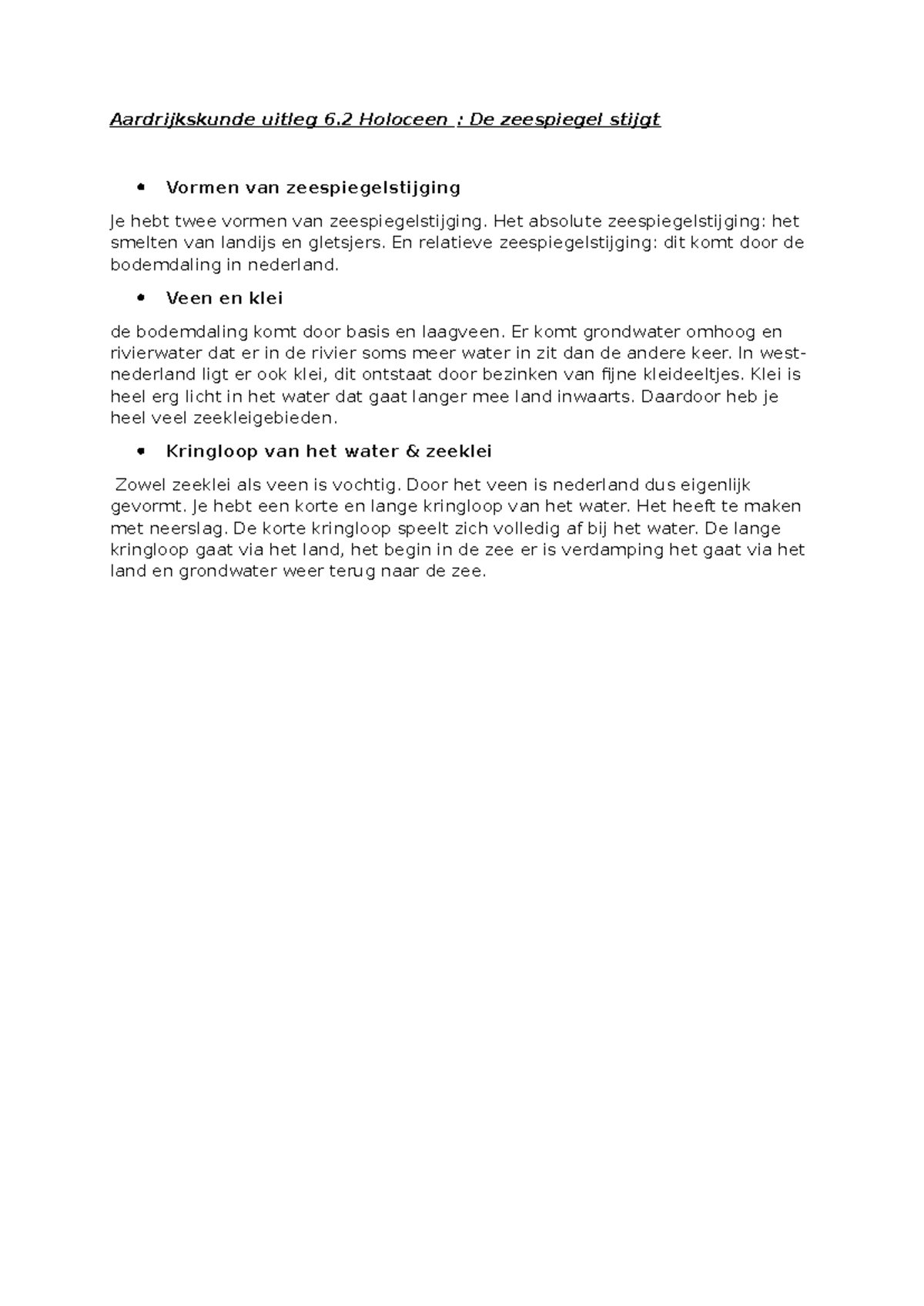 Aardrijkskunde uitleg 6 - Het absolute zeespiegelstijging: het smelten ...