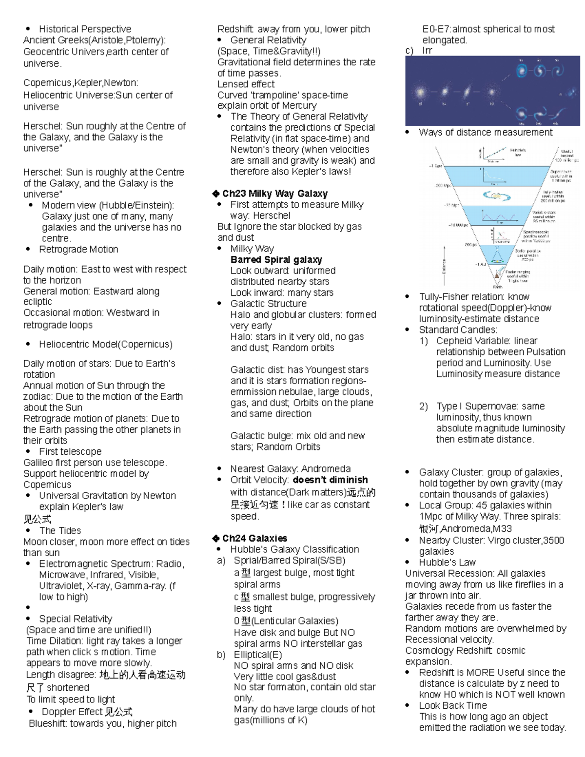 Phys1820 cheetsheet - Summary General Astronomy 2: Exotic Stars ...