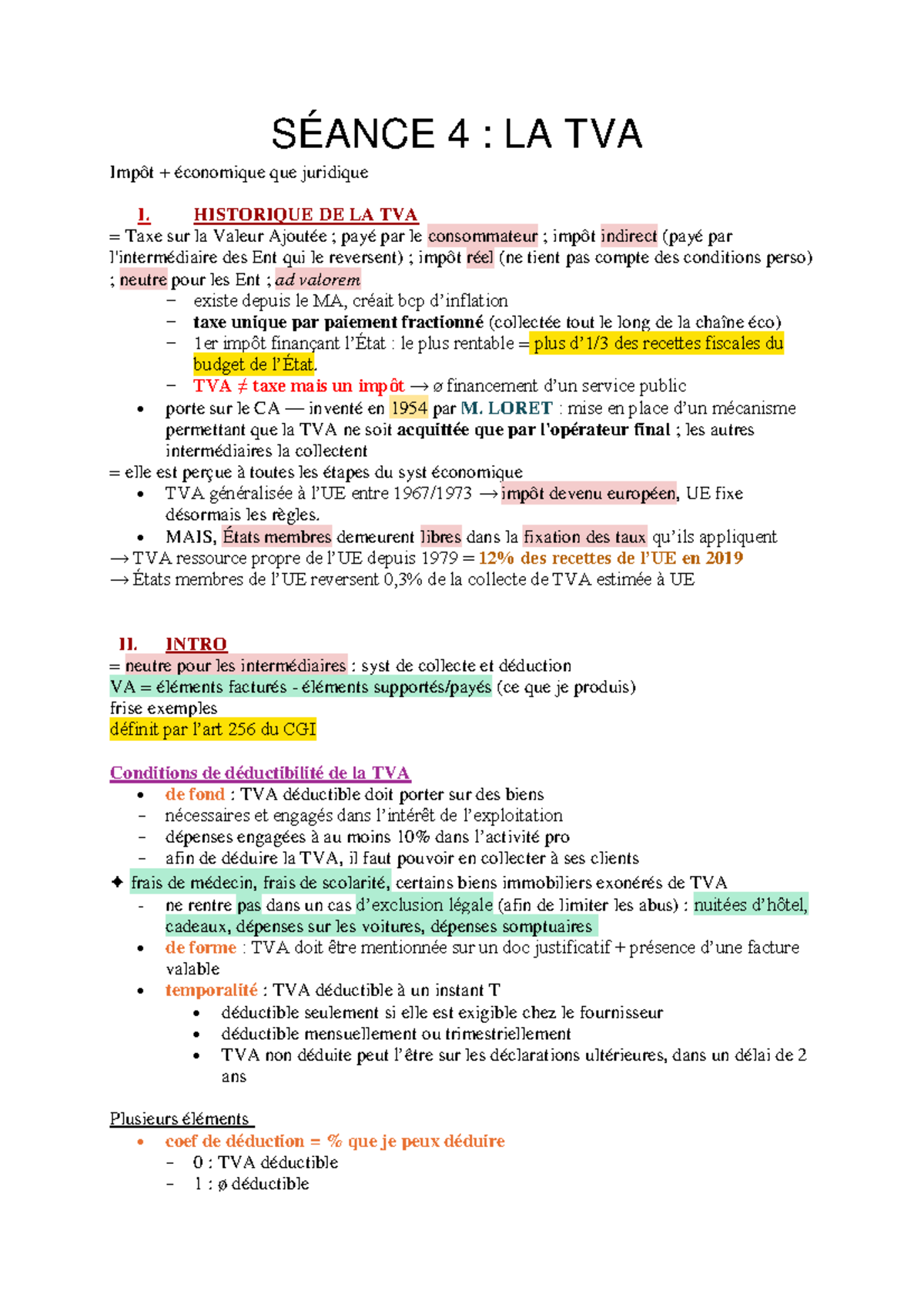 LA TVA - cours sur la TVA - SÉANCE 4 : LA TVA Impôt + économique que ...