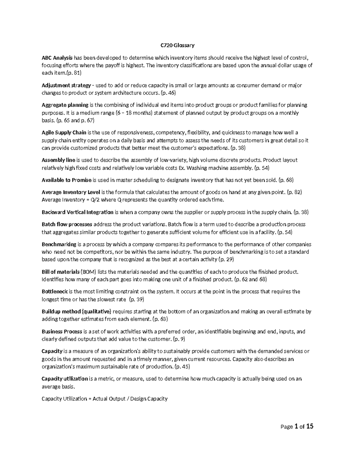 C720 Glossary - C720 Glossary ABC Analysis has been developed to ...