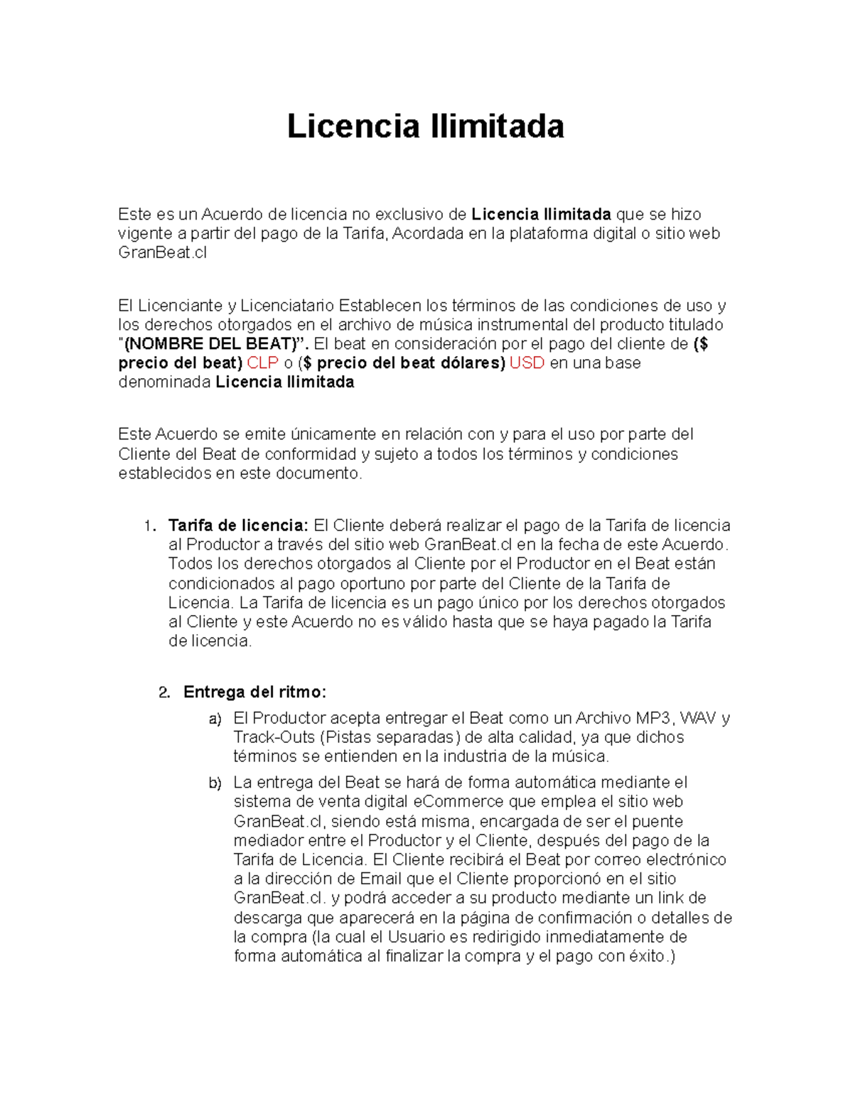 Gran Beat-Ilimitada - Licencia de beats - Auditing and Assurance ...