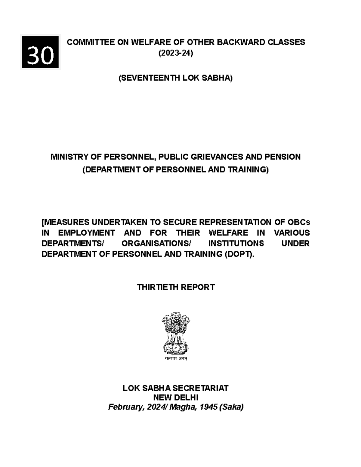 17 Committee on Welfare of Other Backward Classes 30 - COMMITTEE ON ...