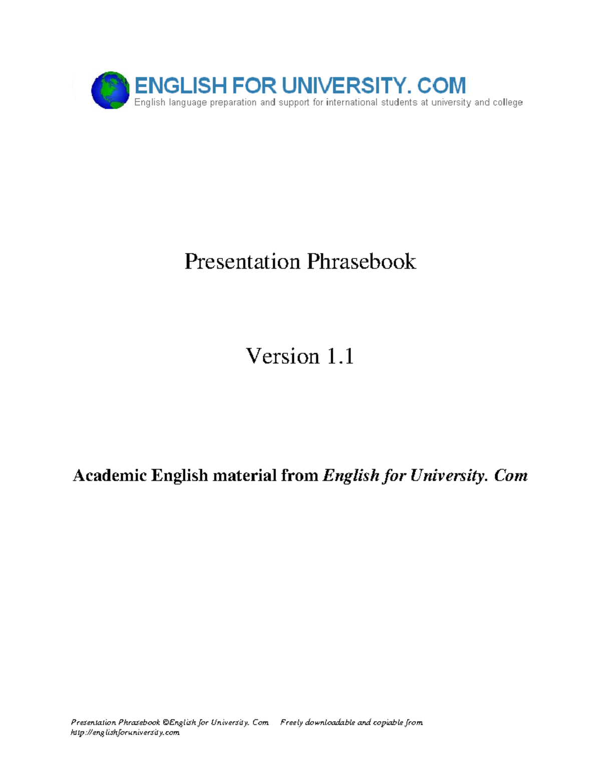 Presentation phrasebook - Com Freely downloadable and copiable from ...