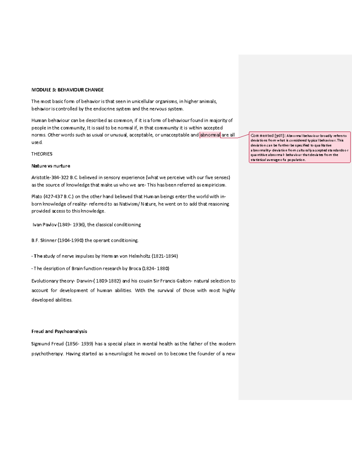 Summary module 3 - Behavioral science notes - MODULE 3: BEHAVIOUR ...