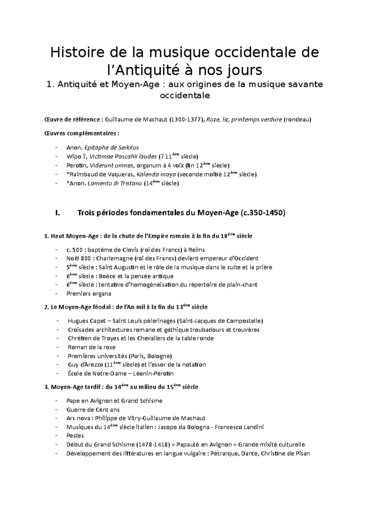 1. aux origines de la musique savante occidentale - Histoire de la ...