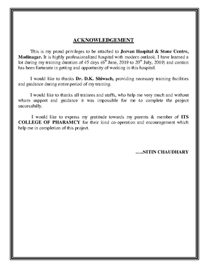 Hospital training-i Report sample - Report On Hospital Training-I ...