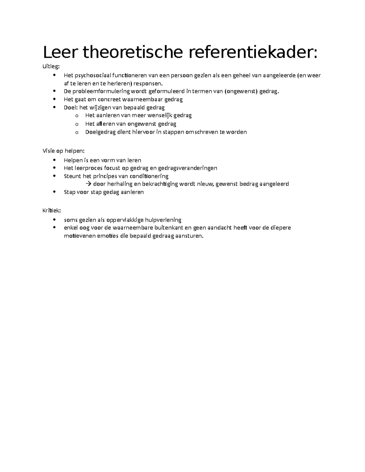 MMW hoofdstuk 5 - theoretische referentiekader - Leer theoretische ...