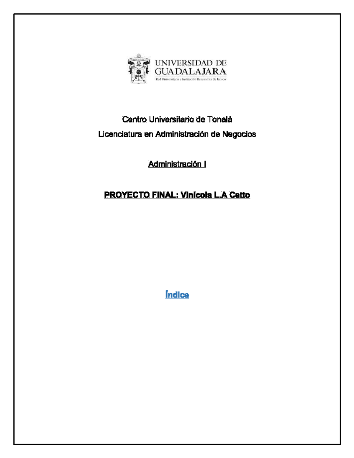 Proyecto final del La. Cetto - Business Administration - Studocu
