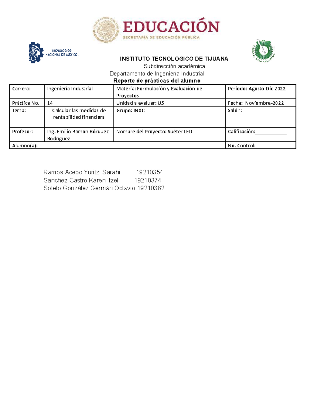 Practica 14 -itt - INSTITUTO TECNOLOGICO DE TIJUANA Subdirección ...