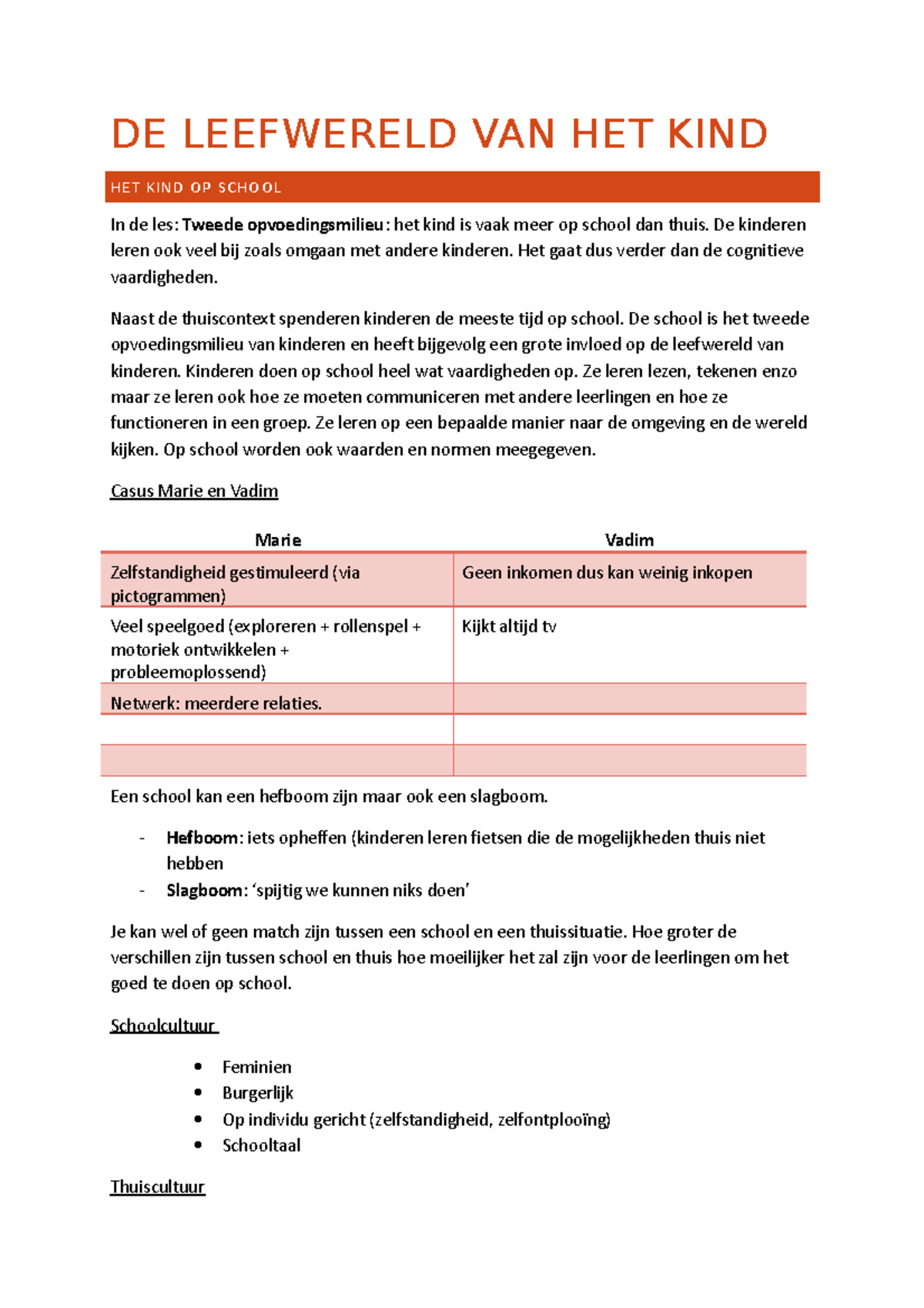 De leefwereld van het kind - DE LEEFWERELD VAN HET KIND HET KIND OP ...