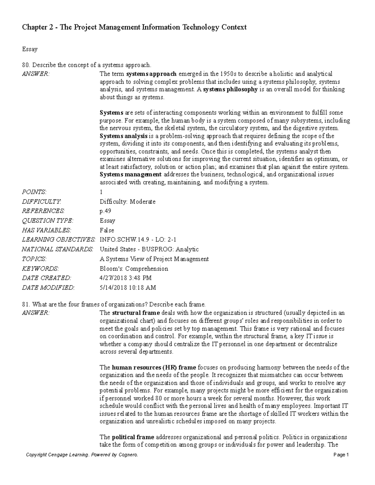 Chapter 2 The Project Management Information Technology Context Essay ...