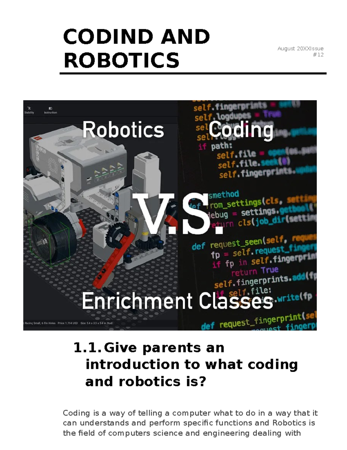 EDTC 112 - DBFWEJRJKW BECAUSE - EDTC111 - CODIND AND ROBOTICS August ...