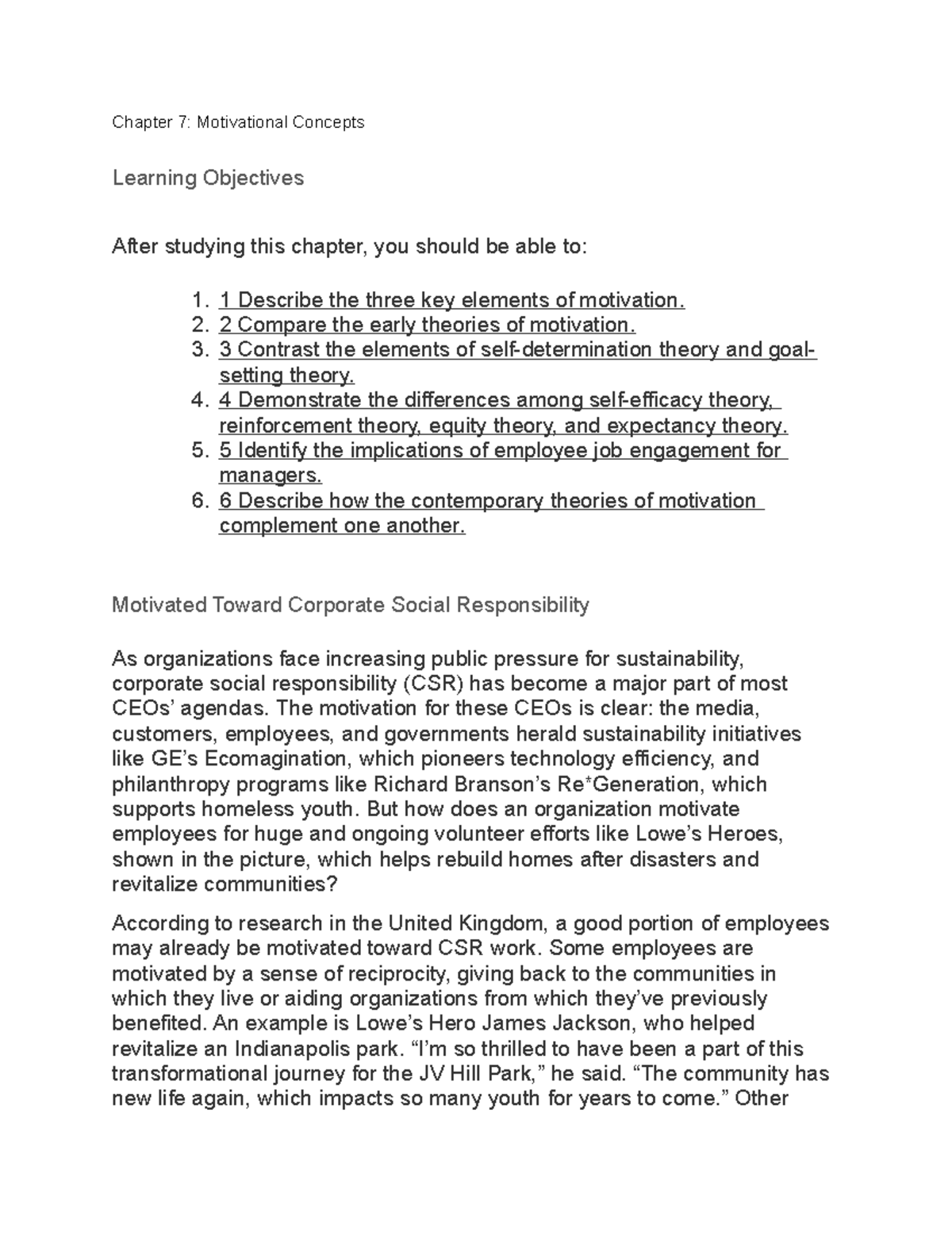 Chapter 7 Notes: Motivational Concepts - Chapter 7: Motivational ...