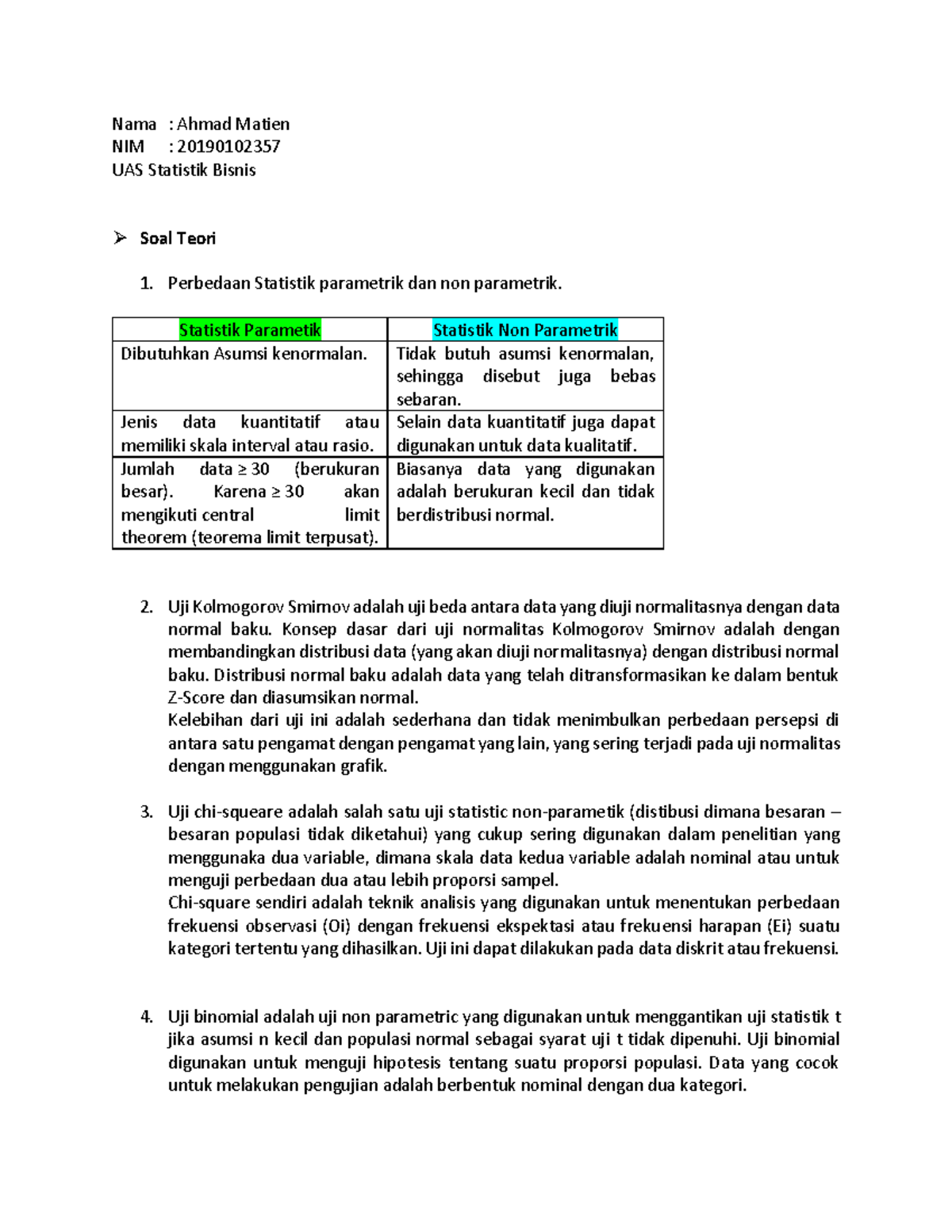 Statistik - Uji Kolmogorov Smirnov adalah uji beda antara data yang ...