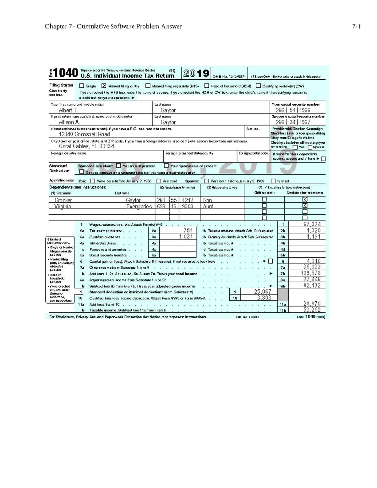 Gaytor-C07-v3 - Gaytor C7- v3 - Comprehensive Problem 2 DO NOT FILE ...
