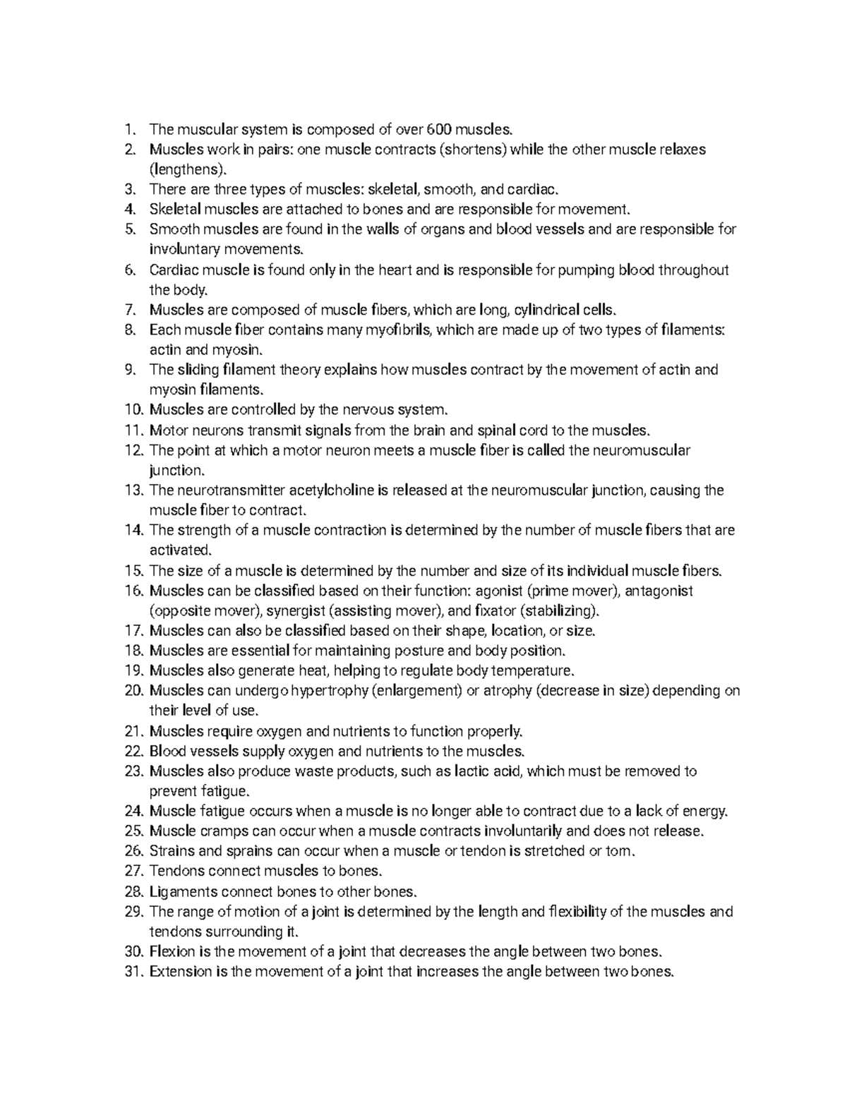 Muscular system - Muscles work in pairs: one muscle contracts (shortens ...