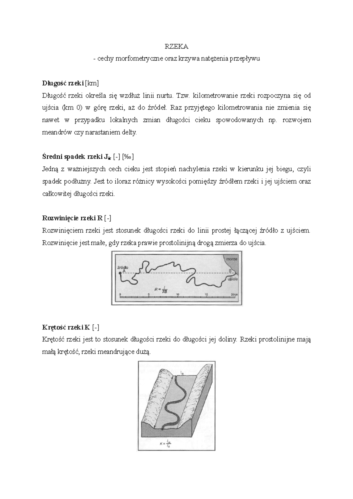 Rzeka instrukcja - 123 - RZEKA cechy morfometryczne oraz krzywa ...
