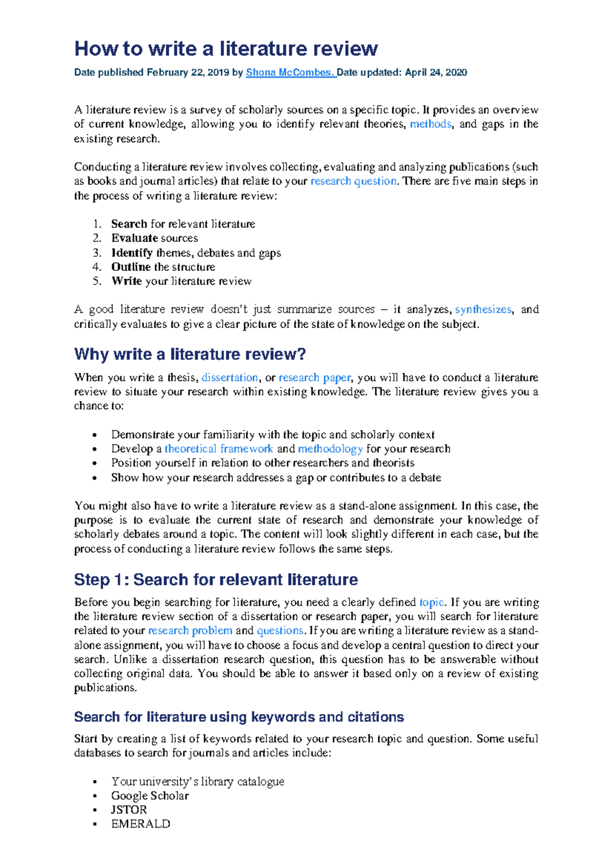 How+to+write+a+literature+review - How to write a literature review ...