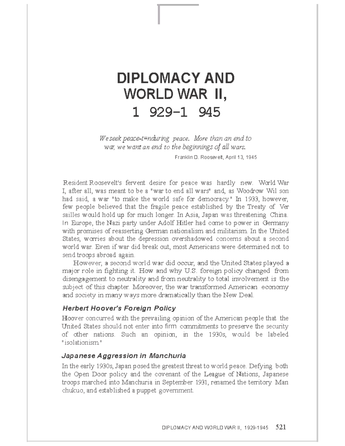 Amsco ch25 - Lecture notes 6 - DIPLOMACY AND WORLD WAR II, 1 929-1 945 ...