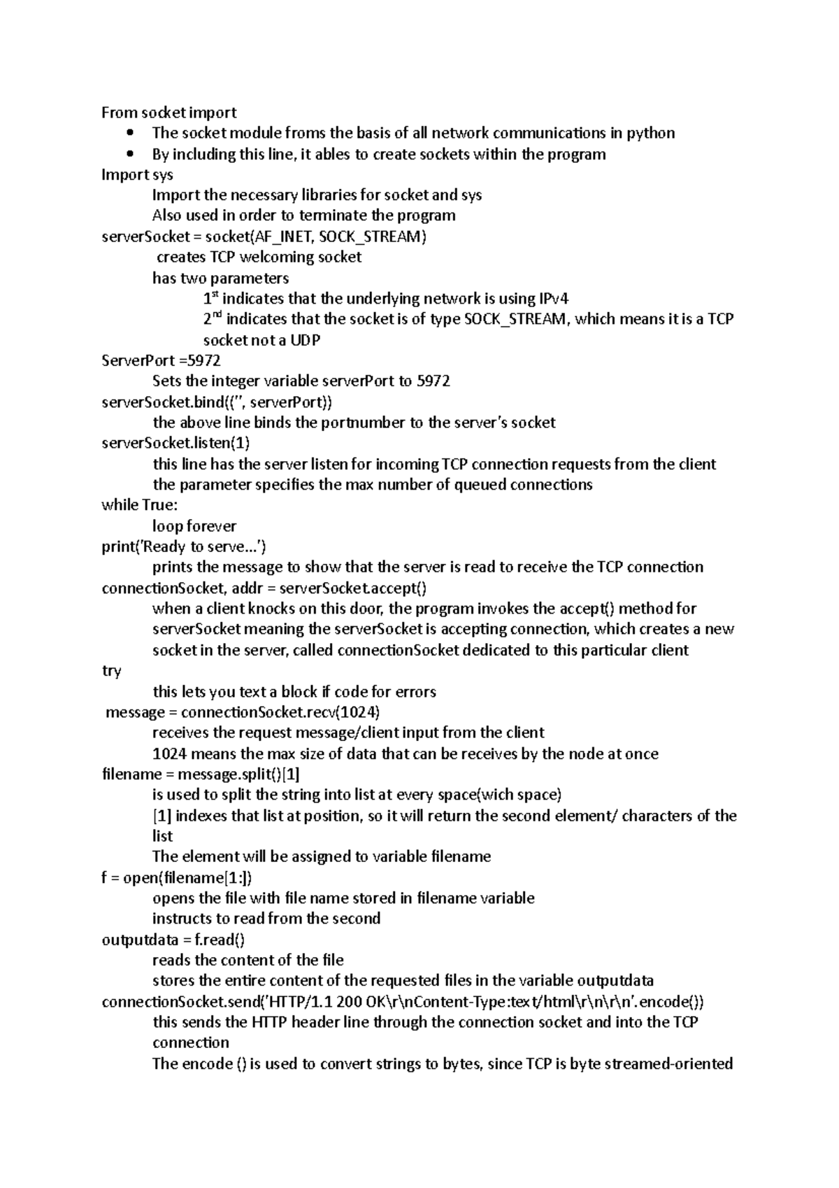 Notes for net. python - From socket import The socket module froms the ...