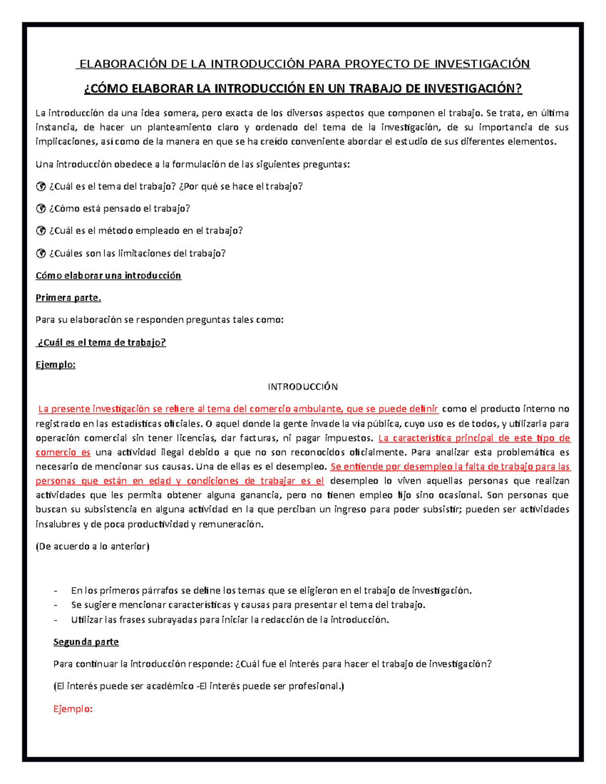 Elaboración DE LA Introducción PARA Proyecto DE Investigación ...