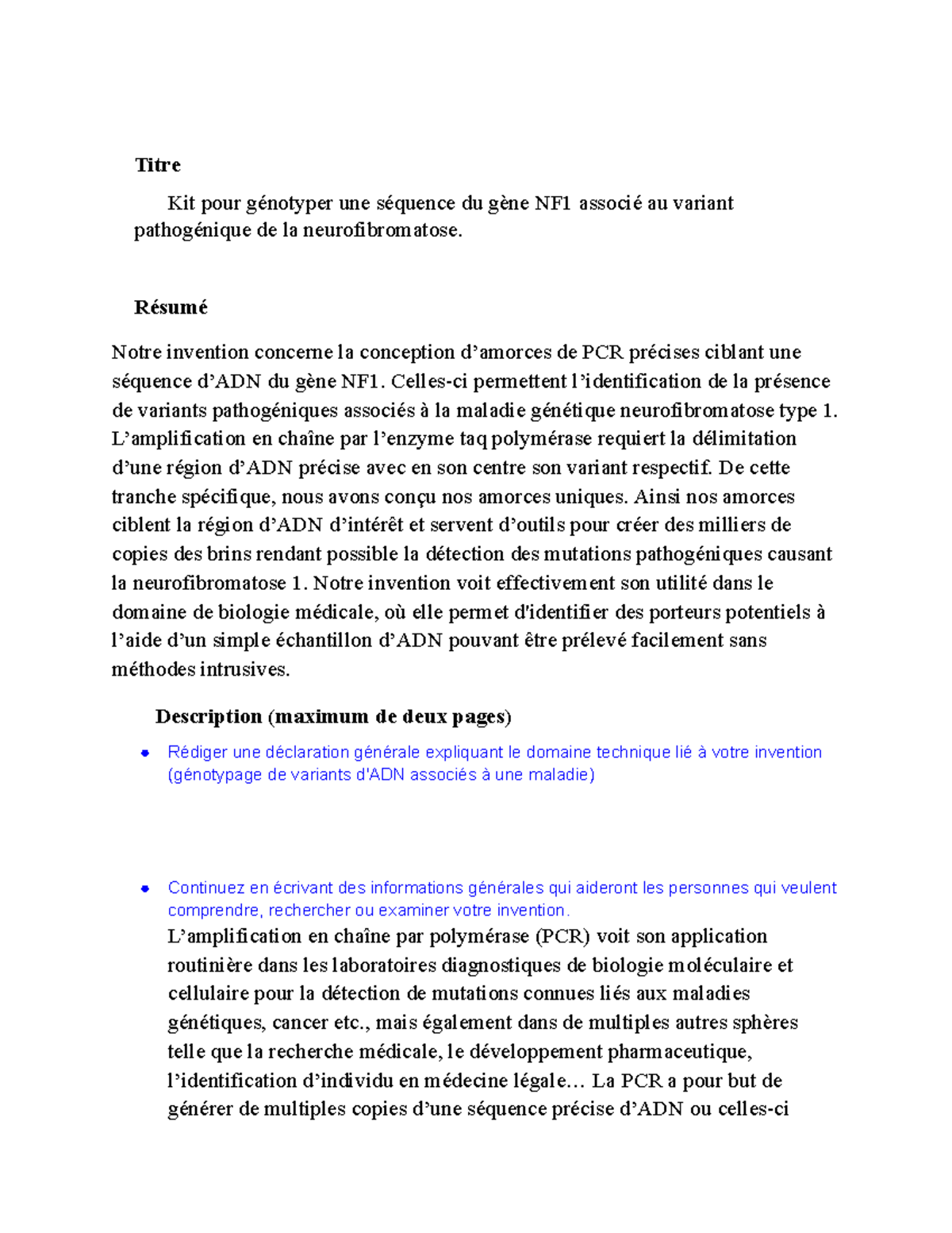 Module 3 Étape 4 – Rédaction d’une demande de brevet pour votre kit de ...