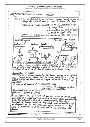 Engineering Mechanics Question Bank 2021-22 - Autonomous College ...