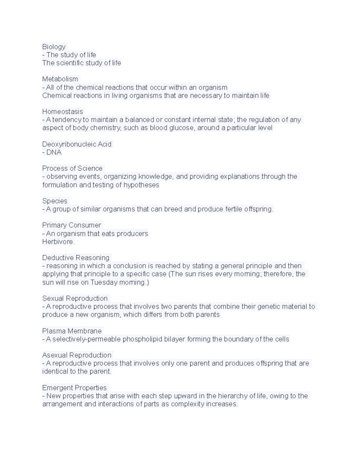 BIO 110-1-1 Biology - Biology The study of life The scientific study of ...