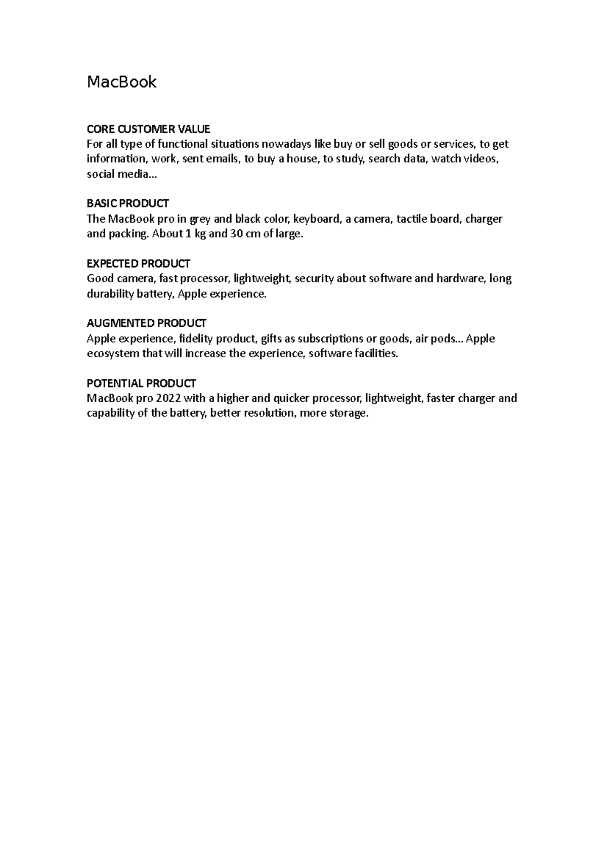 Level product fkld - MacBook CORE CUSTOMER VALUE For all type of ...