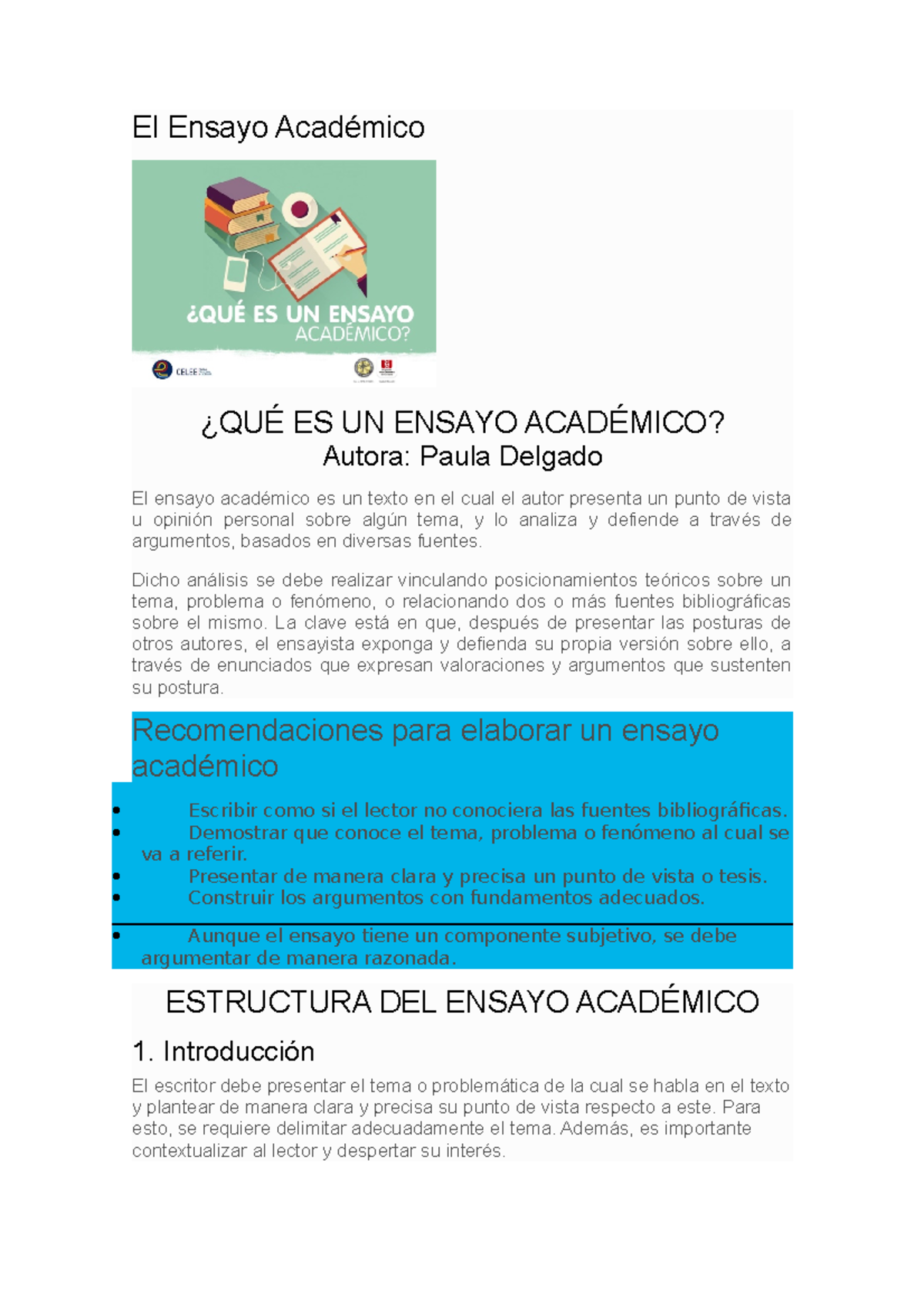 El Ensayo Académico - El Ensayo Académico ¿QUÉ ES UN ENSAYO ACADÉMICO ...