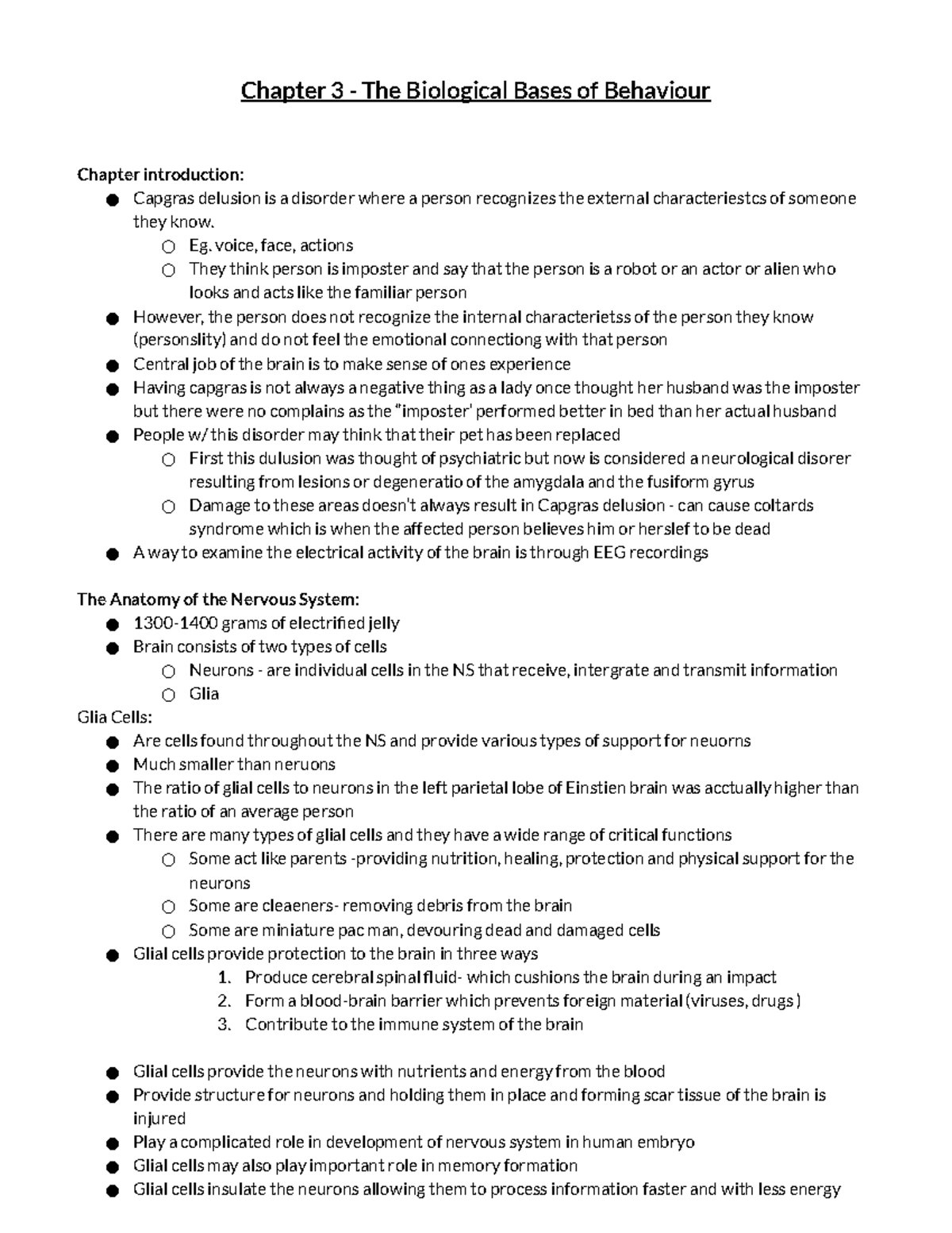 Chapter 3 - The biological Bases of Behaviour - Chapter 3 - The ...