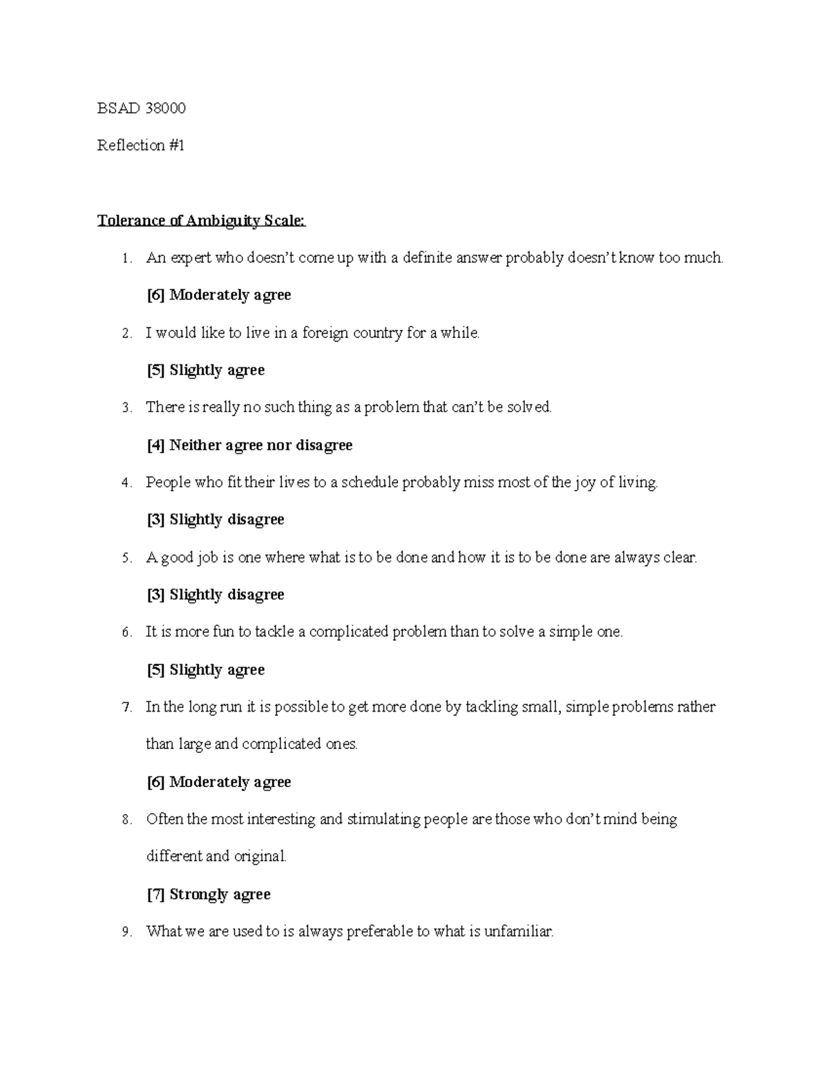 BSAD 38000 - Reflection #1 - BSAD 38000 Reflection # Tolerance of ...