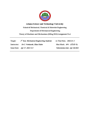 Internship I - Research methodology - ADAMA SCIENCE AND TECHNOLOGY UNIVERSITY SCHOOL OF ...