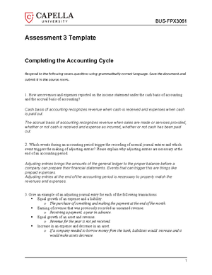 BUS3061 Week 1 Assignment - Week 4 Assignment Template Accounting Theory and Merchandising - Studocu