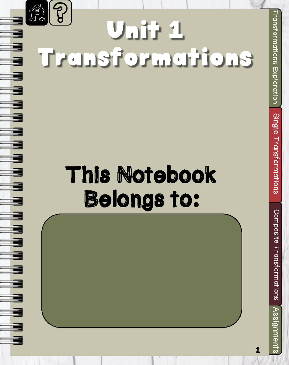 Unit 1 Transformations Notebook - Transformations Exploration Single ...