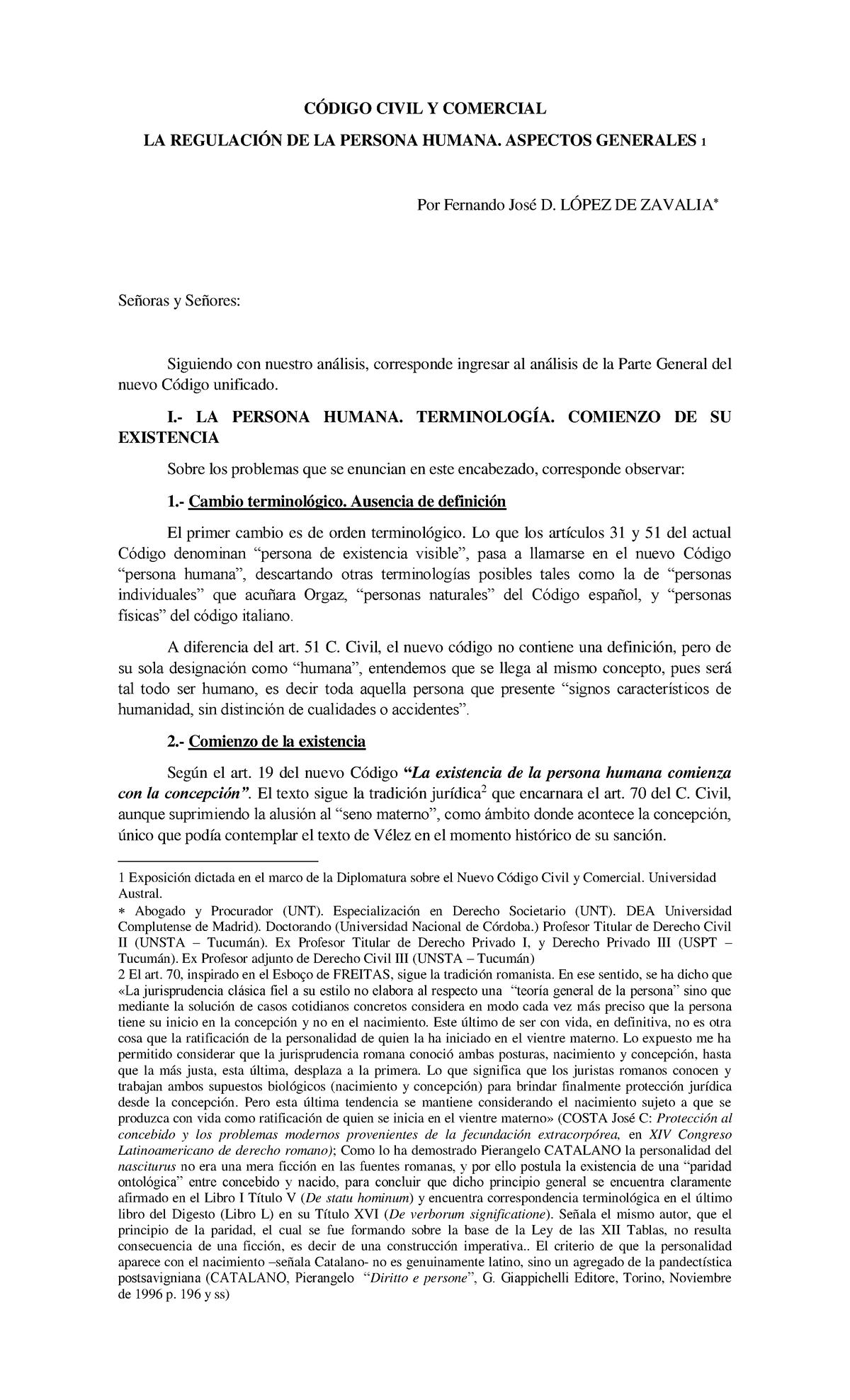 La regulación de la persona humana - CÓDIGO CIVIL Y COMERCIAL LA ...