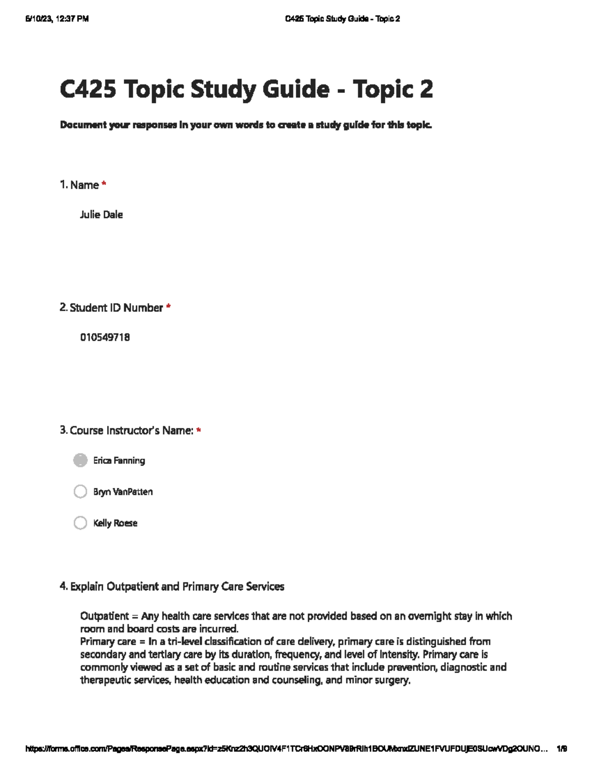 C425 Topic Study Guide - Topic 2 - C425 - Studocu