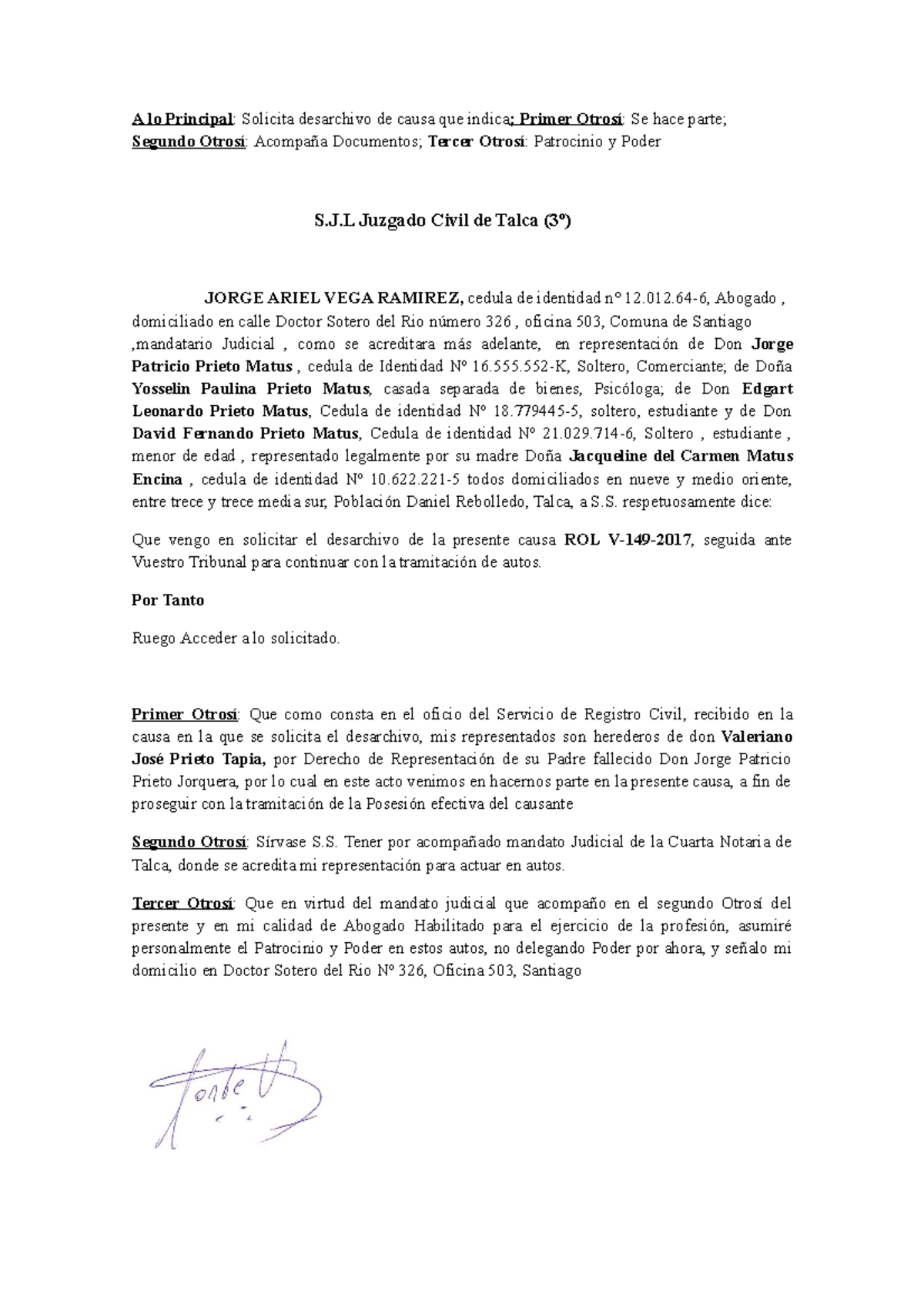 Desarchivo Talca - A lo Principal : Solicita desarchivo de causa que ...