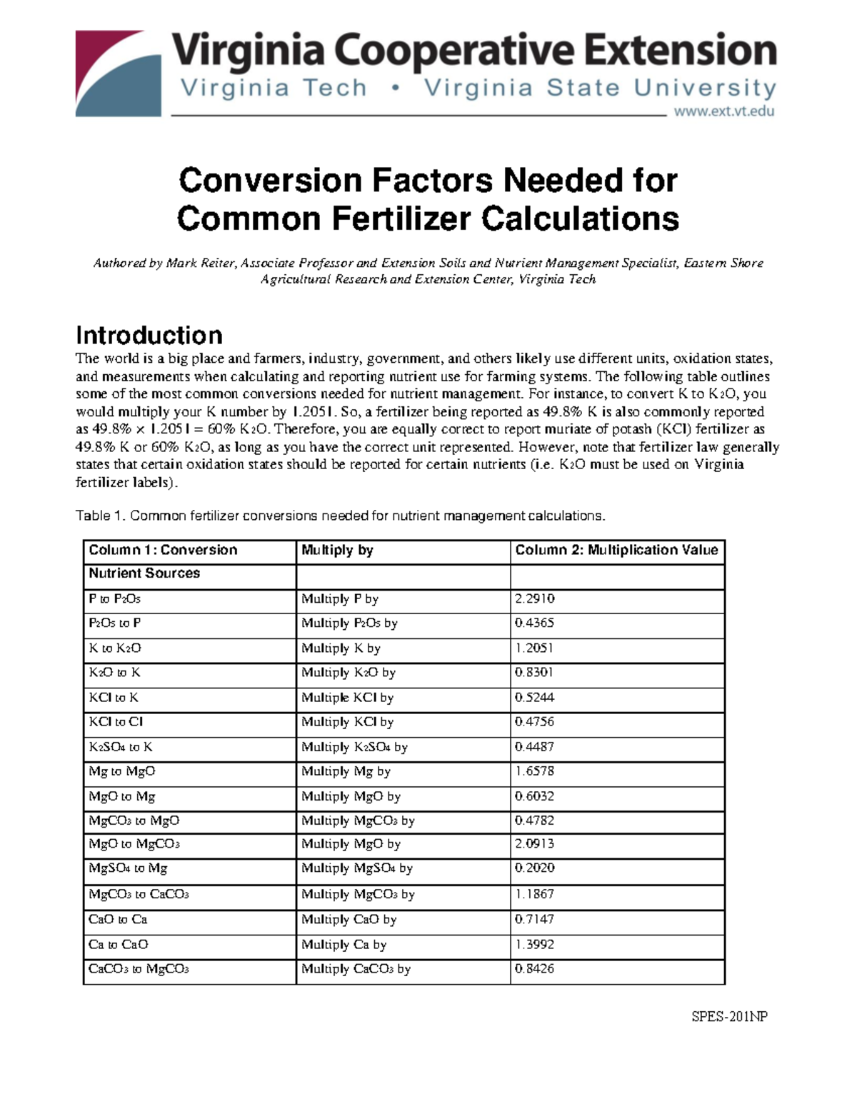 SPES-201 - Enhance your reading and approach - Conversion Factors ...