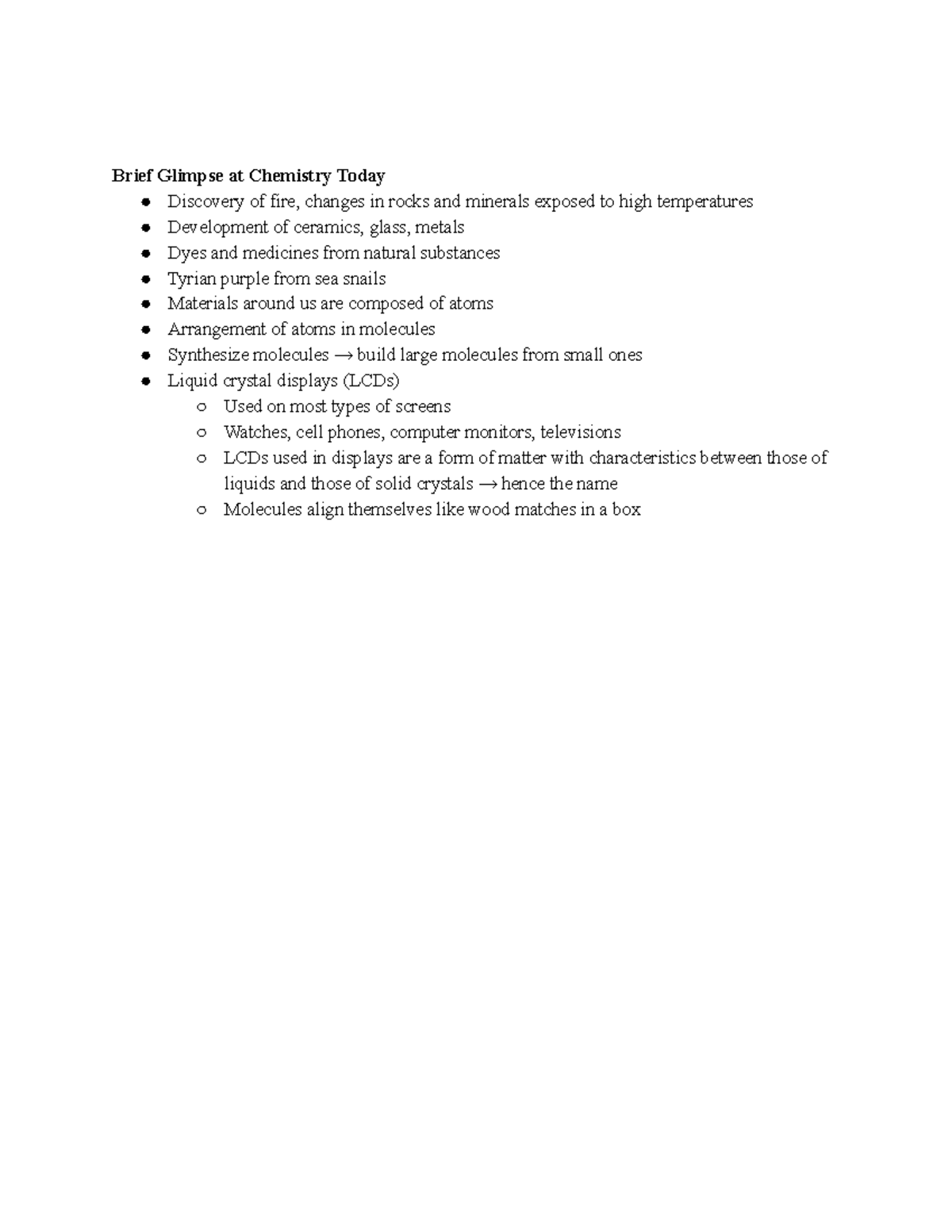 Chemistry Chapter 1 Notes - Brief Glimpse at Chemistry Today Discovery ...