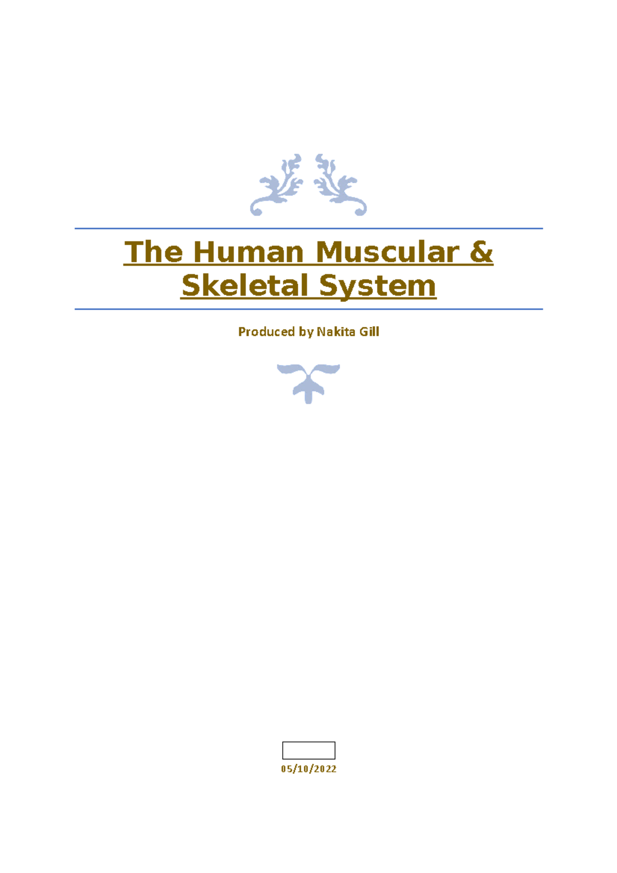 Unit 12 Final Muscular and skeletal system - The Human Muscular ...