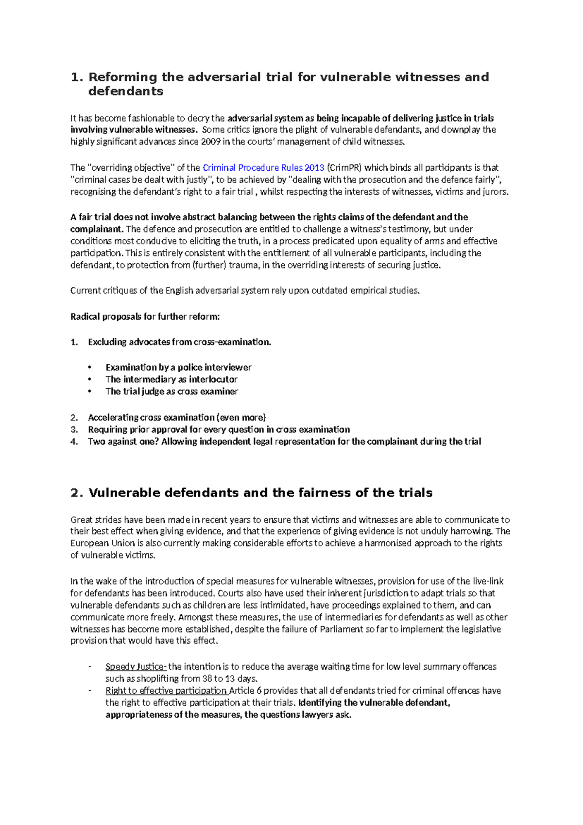 Adversarial Trial Further Reading - 1. Reforming the adversarial trial ...